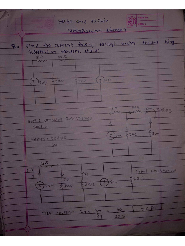 Superposition Theorem .-1 | PDF