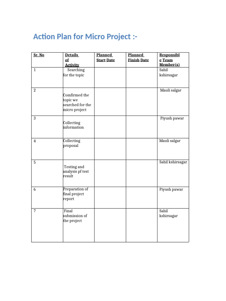 PIC Micro Project Format | PDF