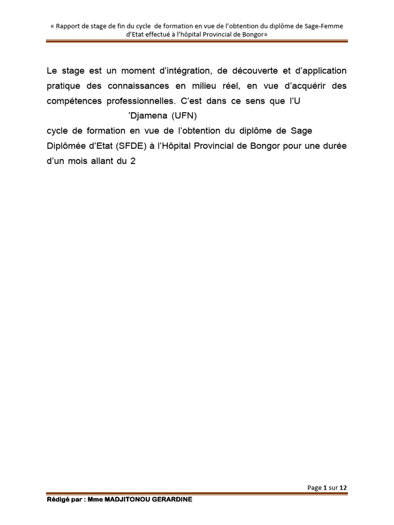 Rapport - Copie | PDF | Grossesse | Sage-femme