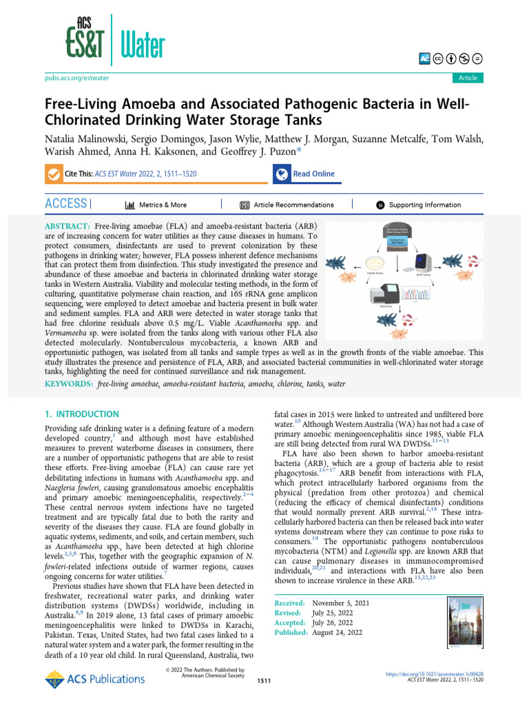 Free-Living Amoeba and Associated Pathogenic Bacteria in Well ...