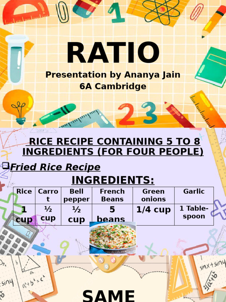 Math PPT On Ratio | PDF