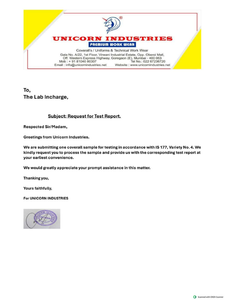 Letter - Lab | PDF