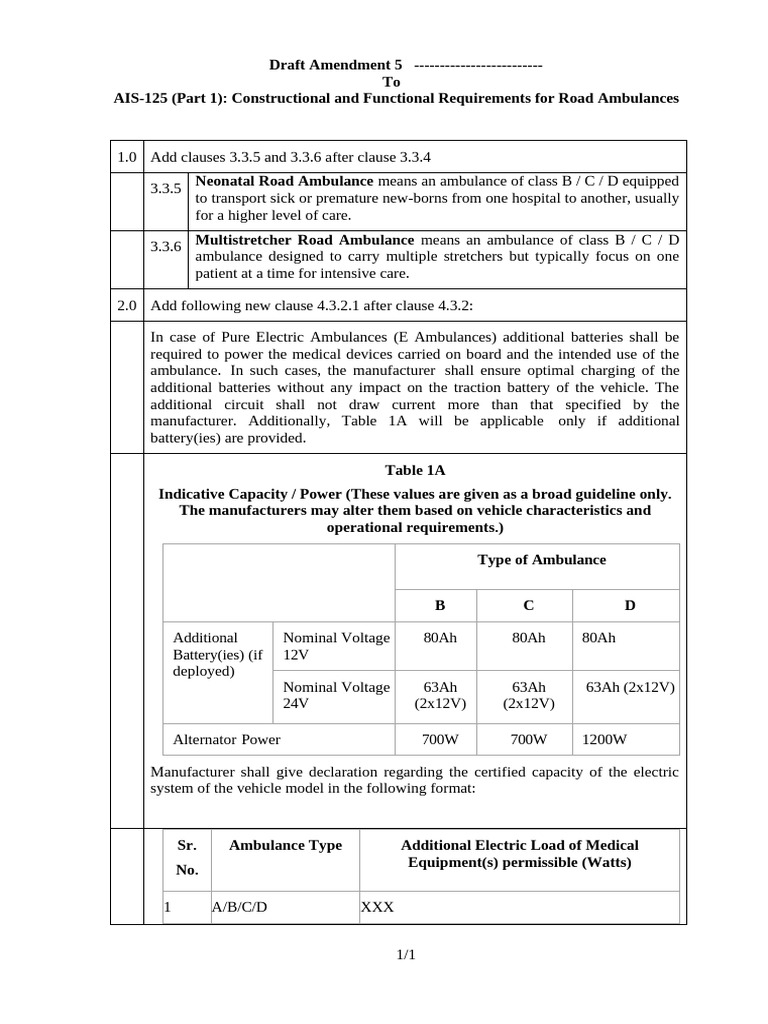 AIS-125 Amendment 5: Ambulance Standards | PDF | Ambulance | Medical Device