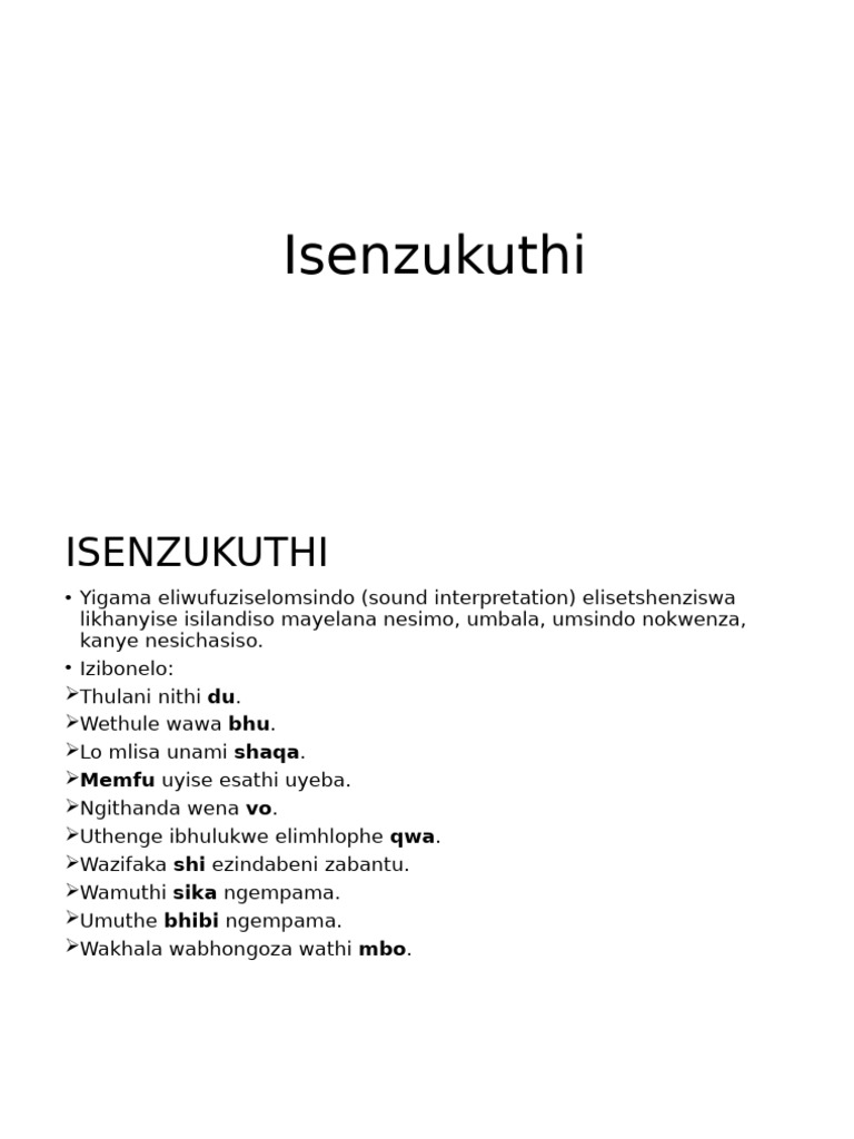 Understanding Isenzukuthi and Izihlanganiso | PDF