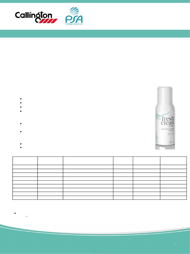 F+C Cabin Aerosol Spray TDS en | PDF