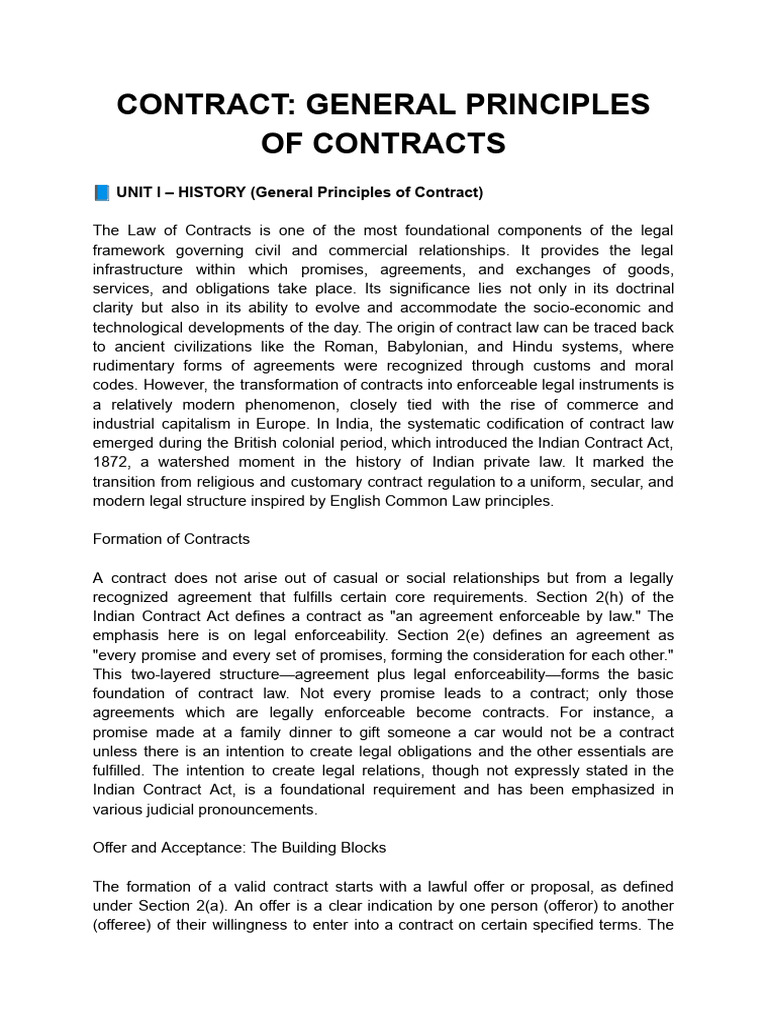 Contract General Principles | PDF | Legal Remedy | Damages