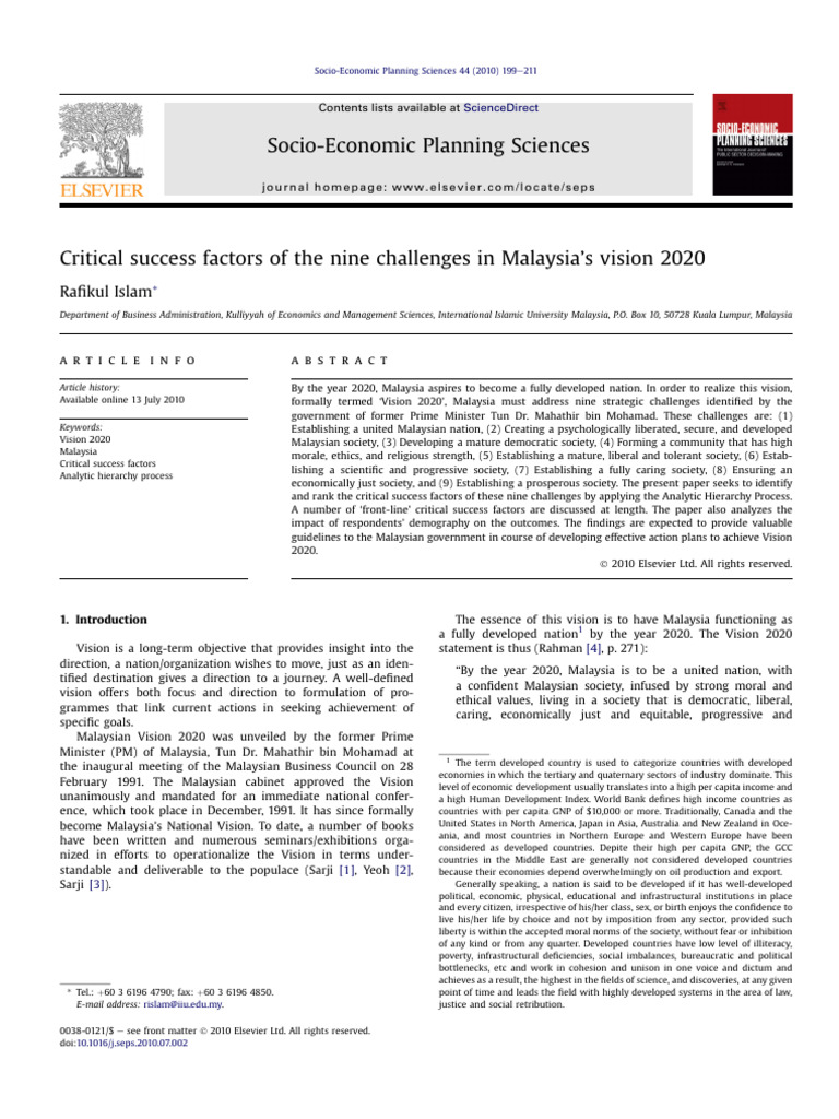 2010-Critical Success Factors of The Nine Challenges in Malaysia Vision ...