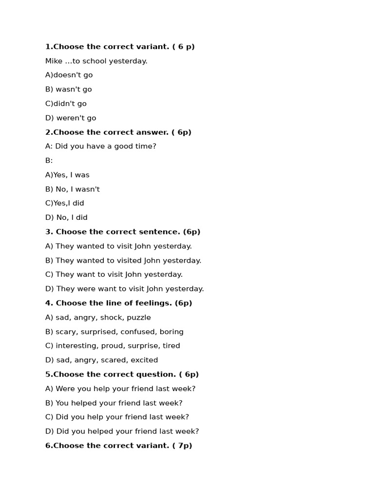 Test 6th Grade | PDF