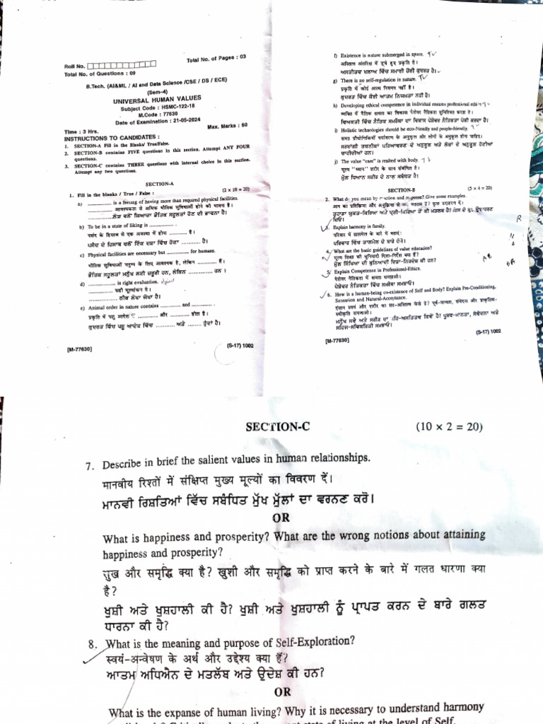 4th Sem Cse Ptu Final 2024 | PDF | Scheduling (Computing) | Cpu Cache