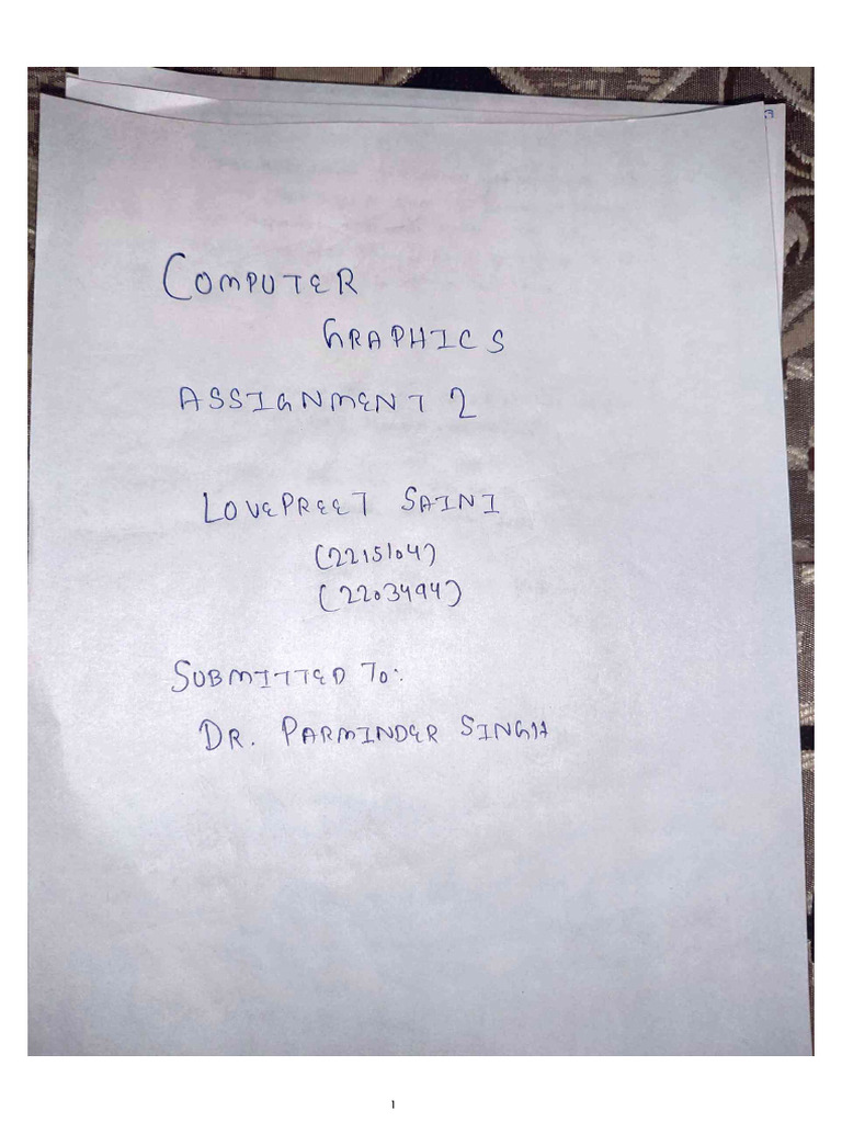 CG Assignment 2 | PDF
