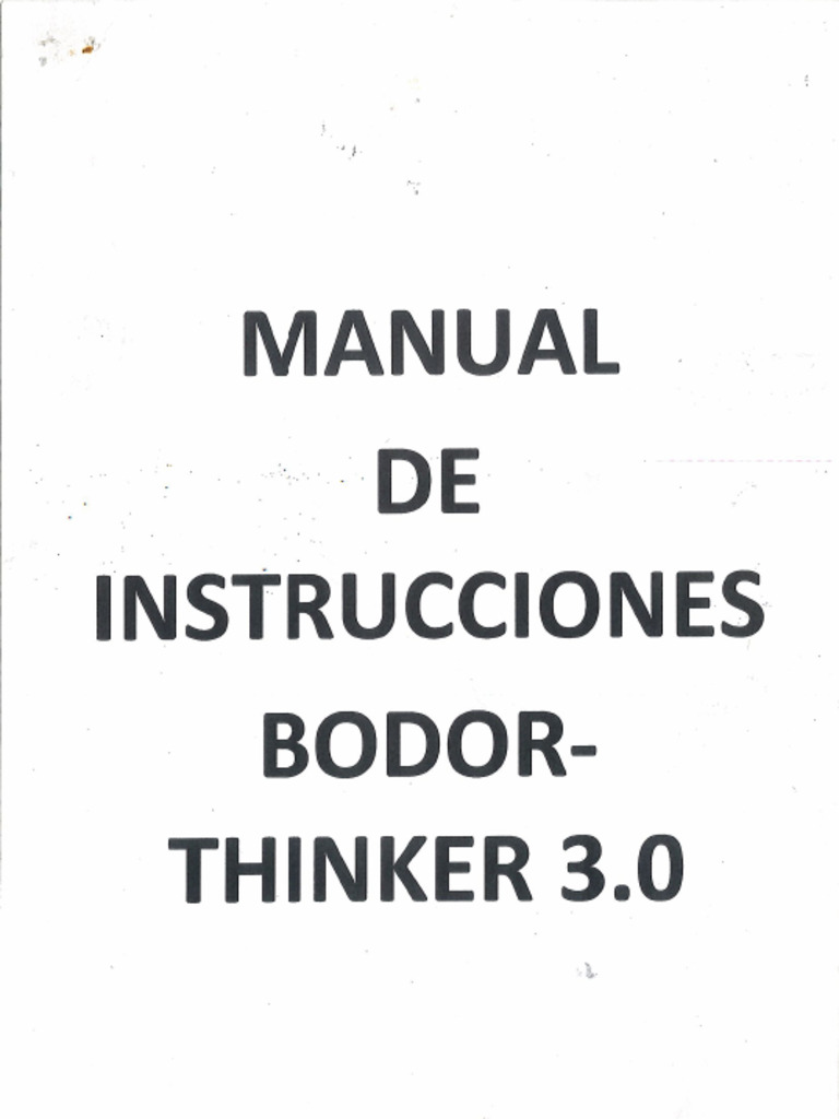 Manual de Instrucciones Bodor Thinker 3.0 | PDF