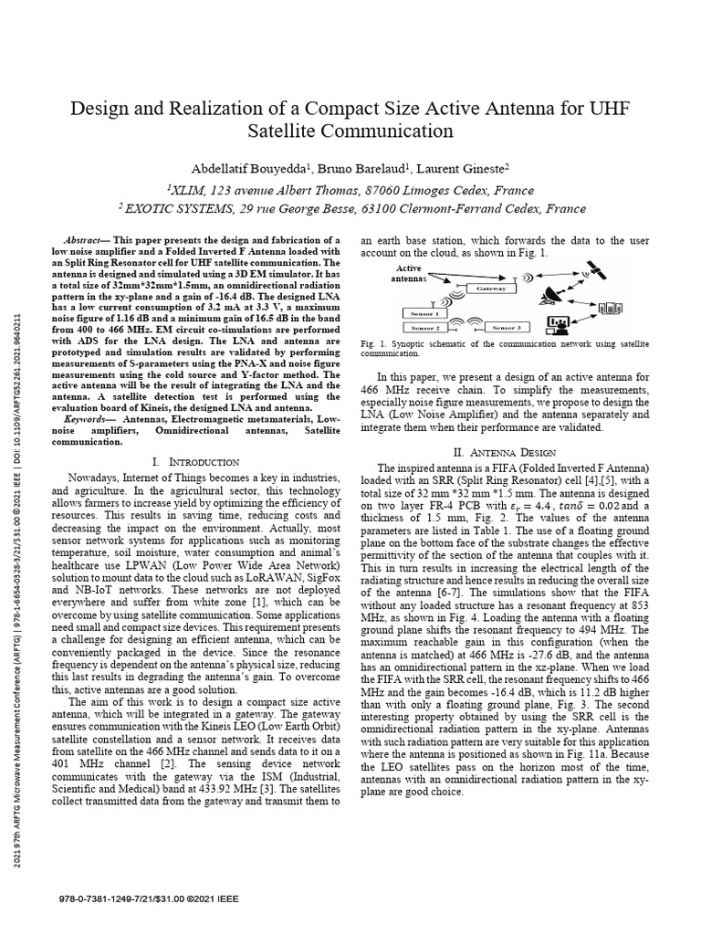 Design and Realization of A Compact Size Active Antenna For UHF ...