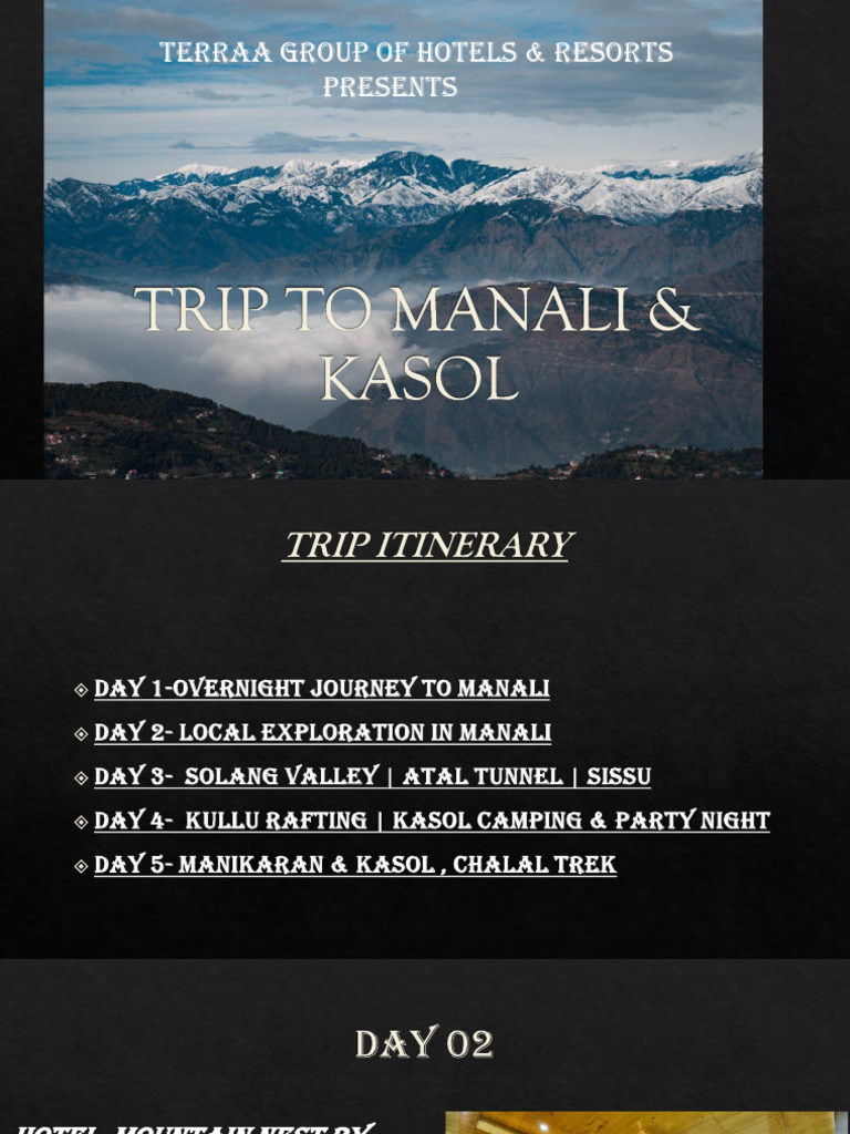 MANALI KASOL TRIP 2025 | PDF