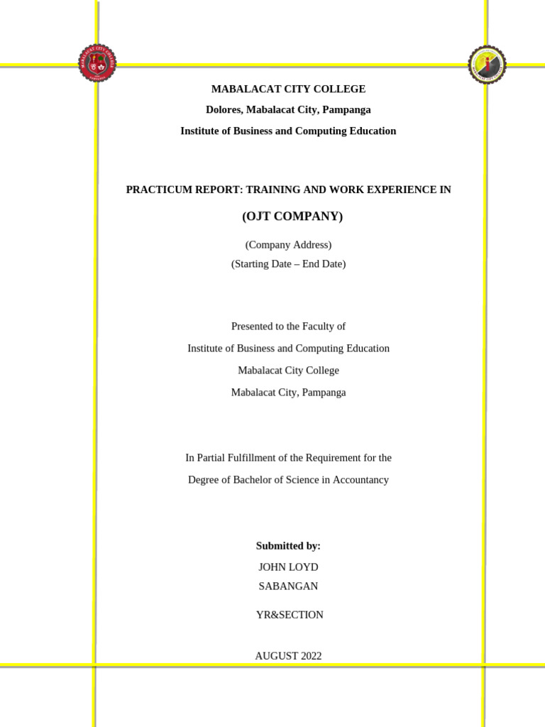 Practicum Report Sample | PDF