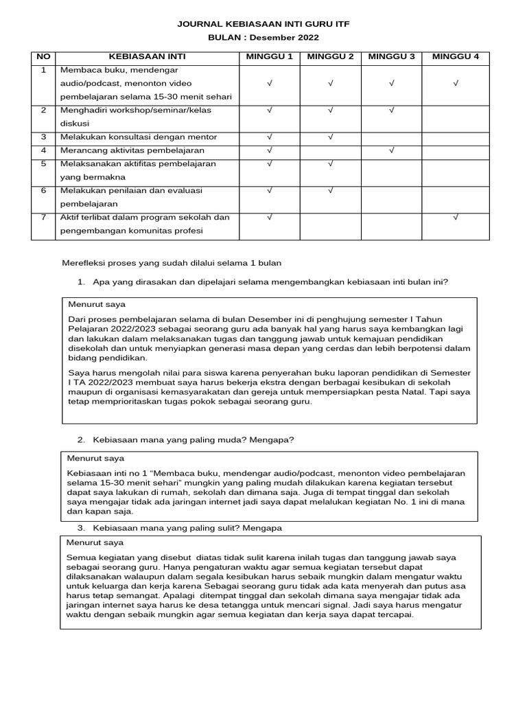 Grace R. Rumpia. Jurnal Desember 2022 ITF | PDF