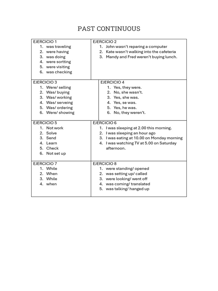 Past Continuous | PDF
