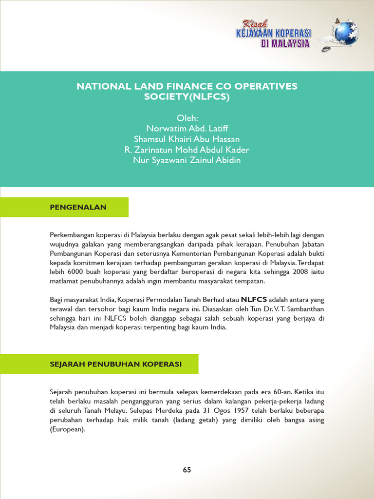 Kisah Kejayaan Koperasi Di Malaysia NLFCS | PDF