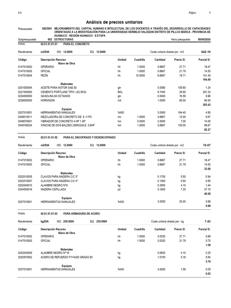 Acu Estructuras | PDF | Hormigón | Materiales
