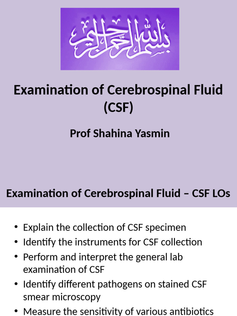 5. Examination of CSF | PDF | Meningitis | Cerebrospinal Fluid