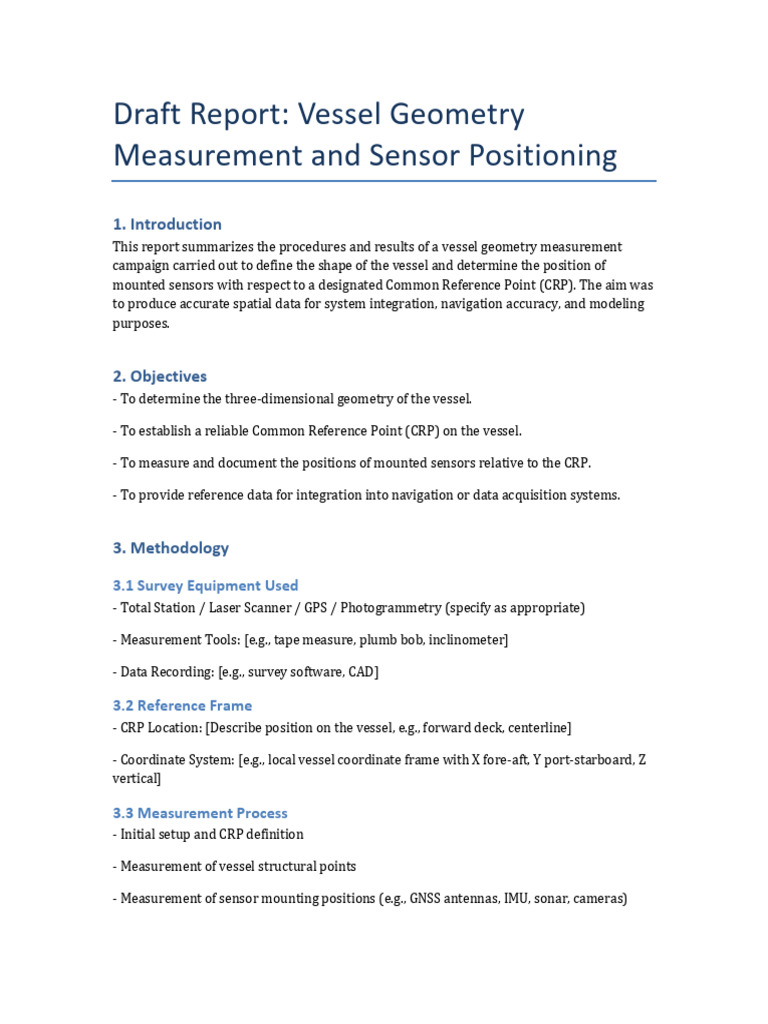 Vessel Geometry Measurement Report | PDF | Surveying | Measurement