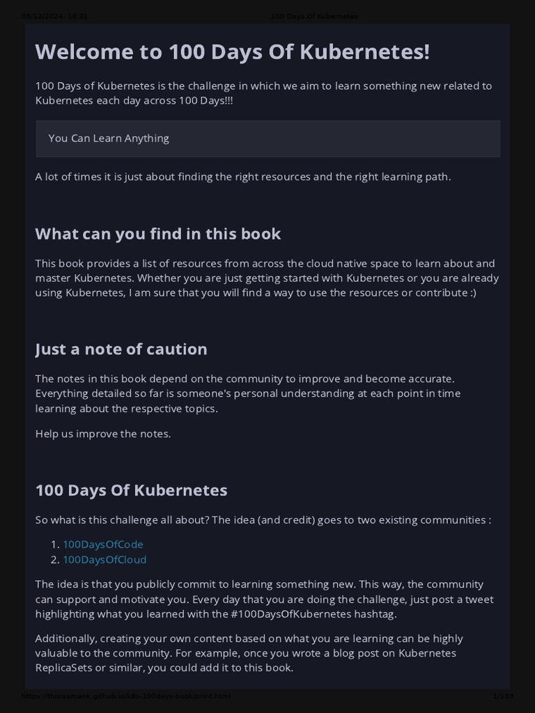 100 Days of Kubernetes | PDF | Computing | Computer Networking