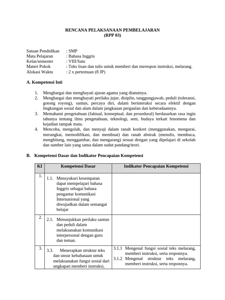 Rpp Class 8 Chapter 03 | PDF