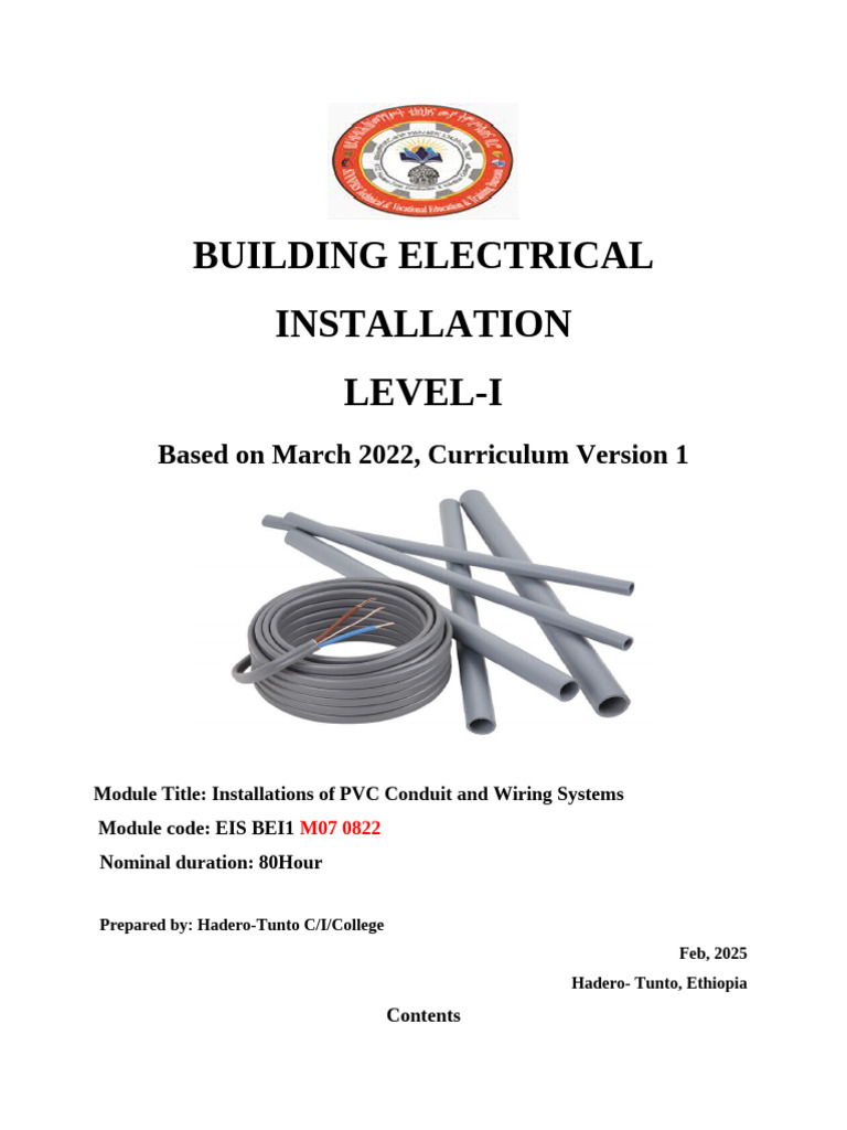 M09 Installation of PVC Conduit and Wiring Systems | PDF | Electrical ...