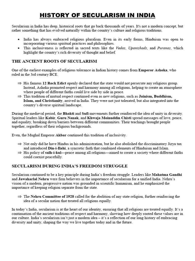 History of Secularism in India | PDF | Secularism | Spirituality