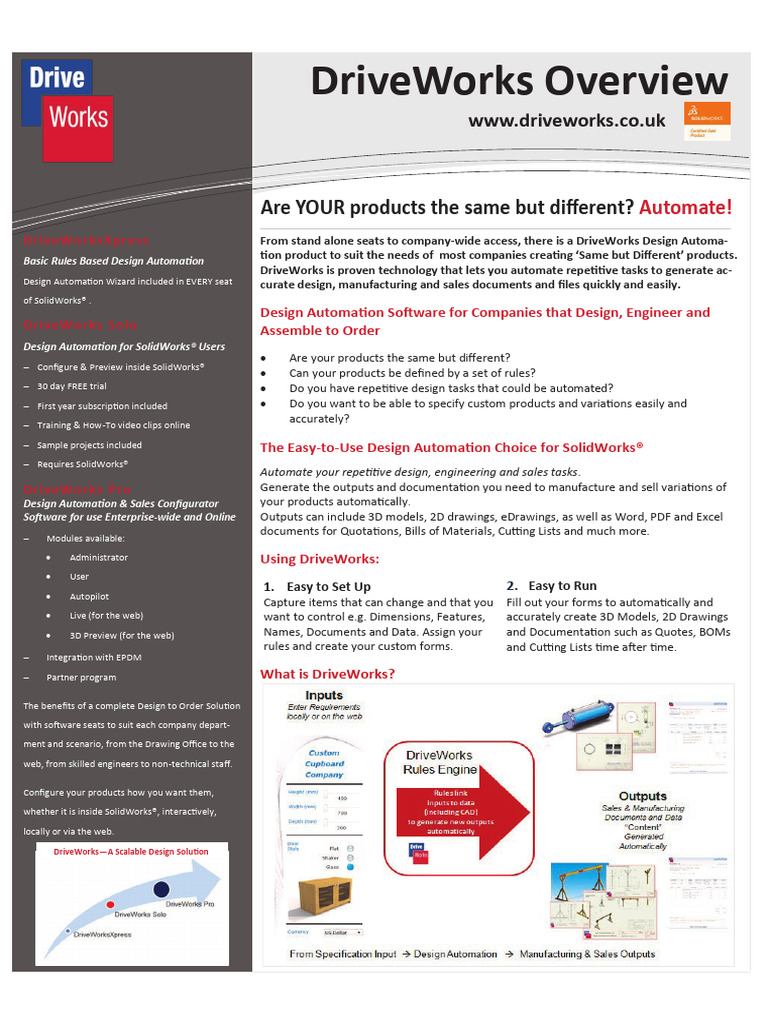 DriveWorks: Design Automation Overview | PDF | Automation | World Wide Web