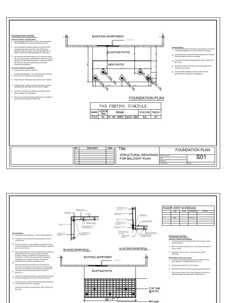 Foundation and Framing Plan Details | PDF | Building Engineering | Architectural Design