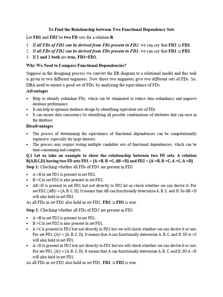 Equivalence of Two FD Sets - 250415 - 144459 | PDF | Computer ...