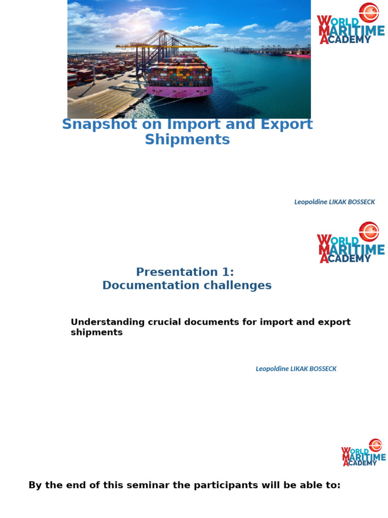 Snapshot On Import and Export Shipments Presentation 1 | PDF | Bill Of ...