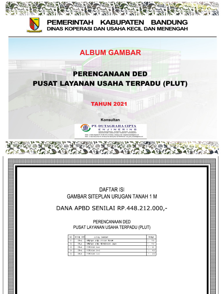 Rencana DED PLUT Kabupaten Bandung | PDF