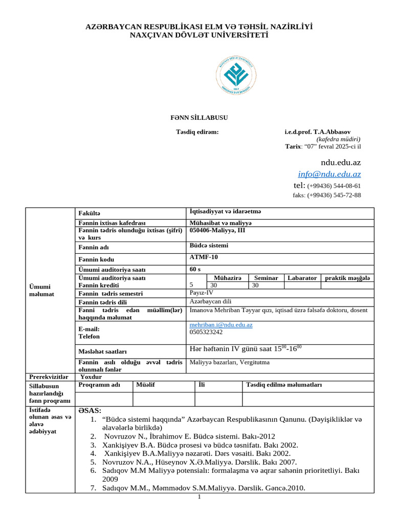 Sillabus - Budce Sist 2 | PDF