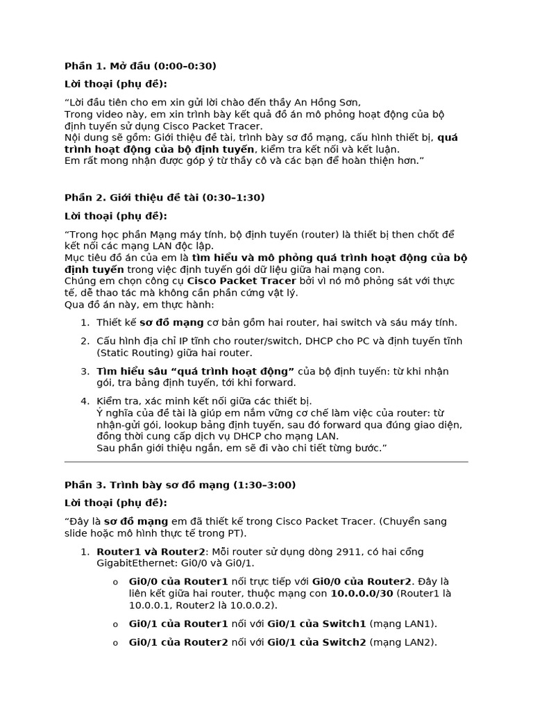 Kịch bản video bài lab mô hỏng | PDF