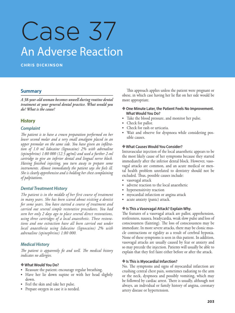 Case 37 An Adverse Reactio 2021 Odell S Clinical Problem Solving in ...