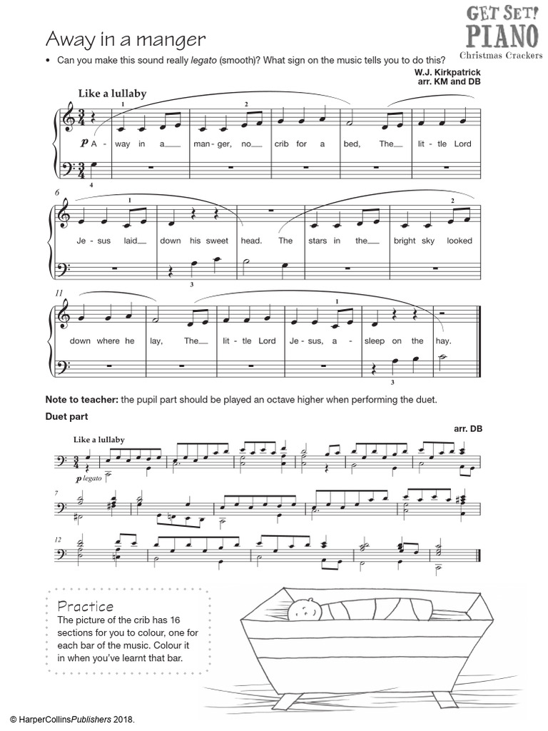 "Legato Duet Practice for 'Away in a Manger'" | PDF
