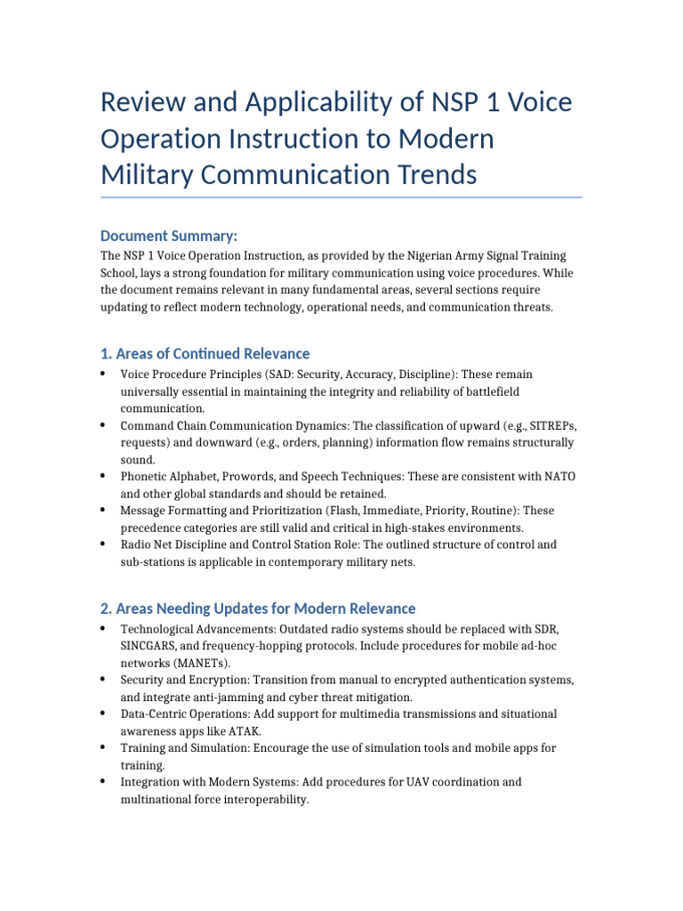 NSP1 Voice Procedure Review | PDF | Simulation | Interoperability