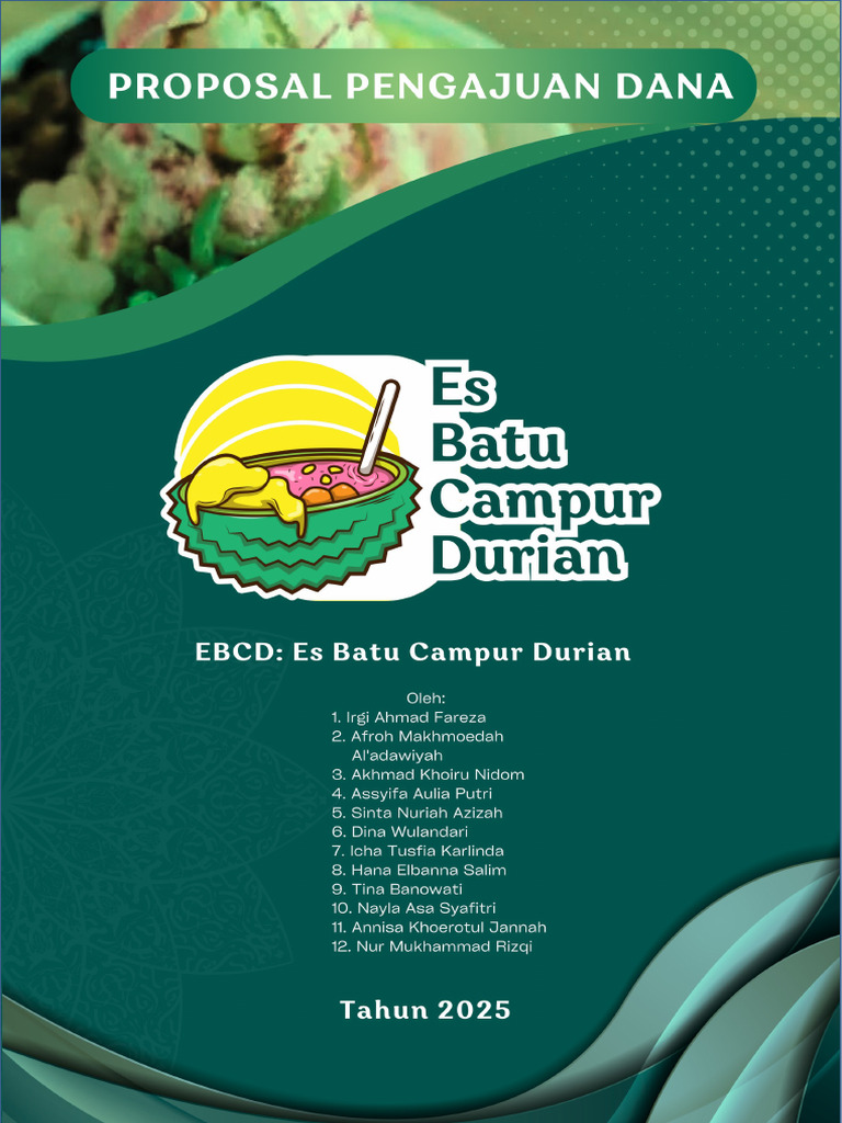 Proposal Usaha EBCD: Minuman Durian | PDF