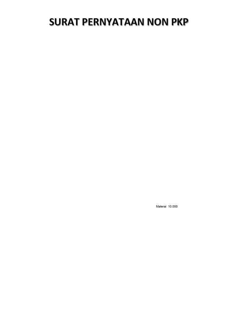 Surat Pernyataan Non PKP | PDF
