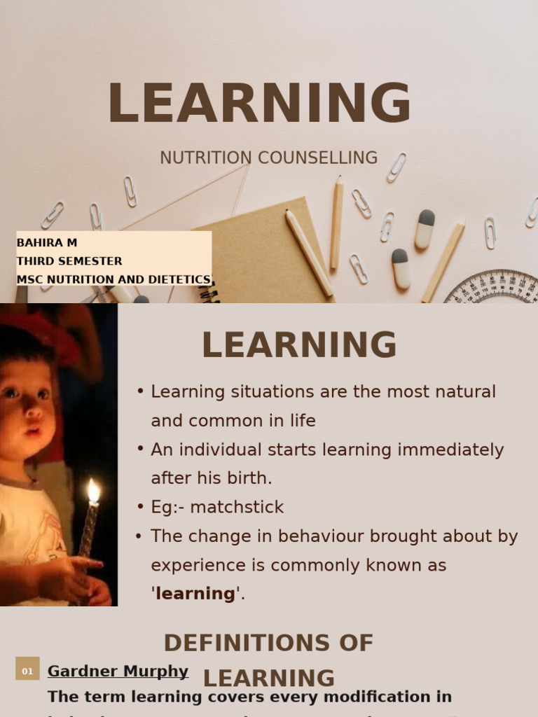Learning - Nutritional Councelling | PDF | Learning | Teachers