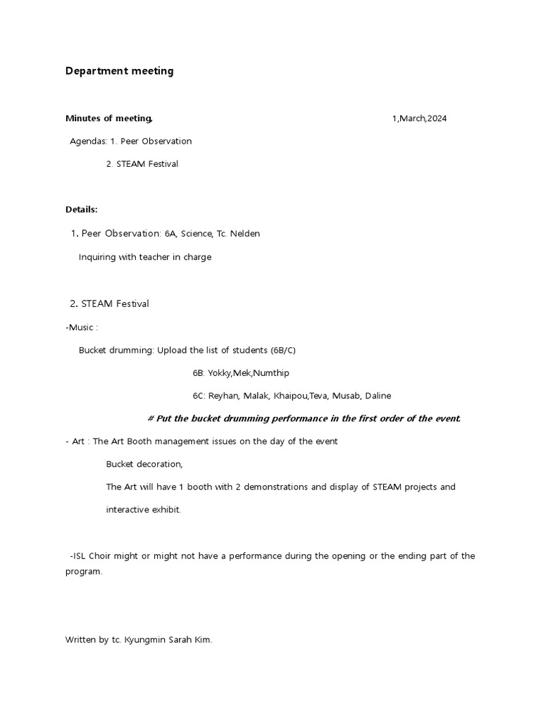 Department Meeting | PDF