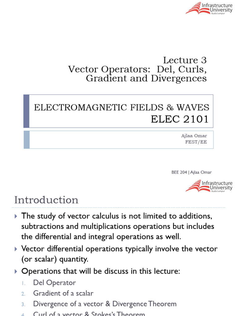 Lecture 3 Del, Divergence Theorem, Stokes Theorem | PDF | Divergence ...