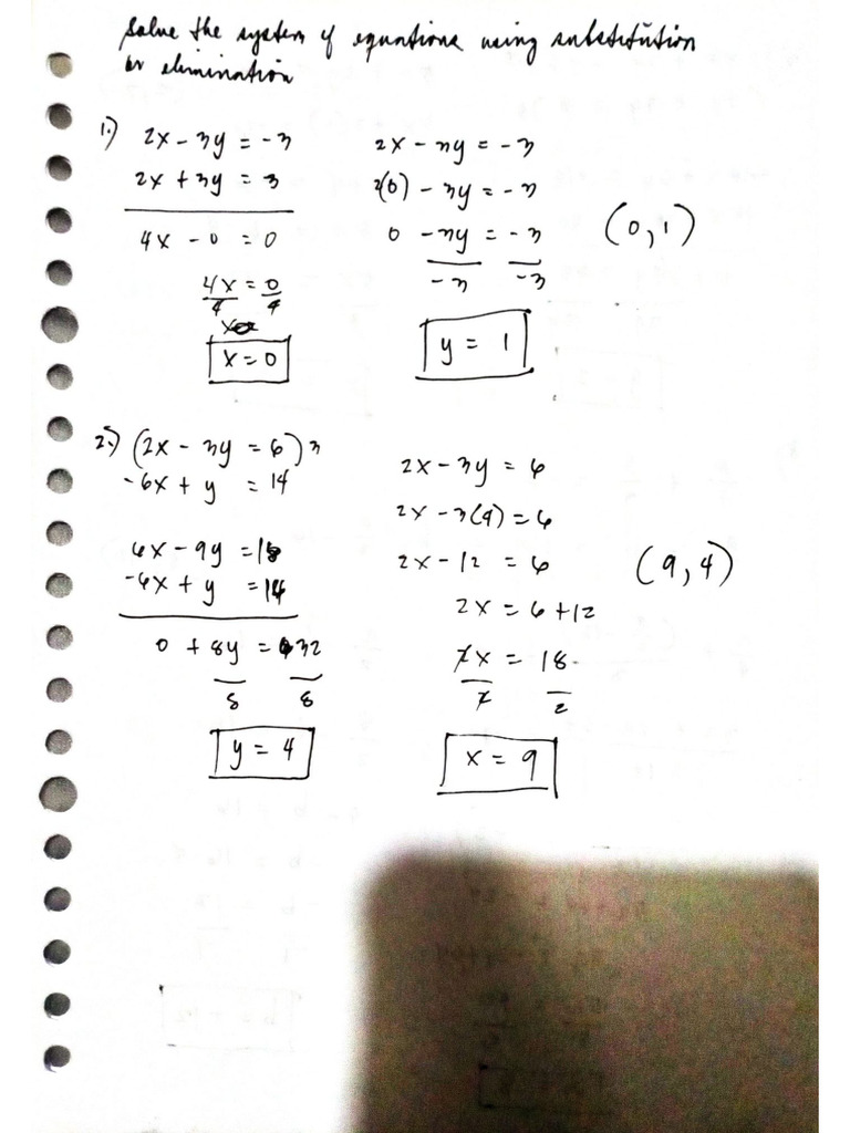 Exercise 2 - Elimination or Substitution | PDF