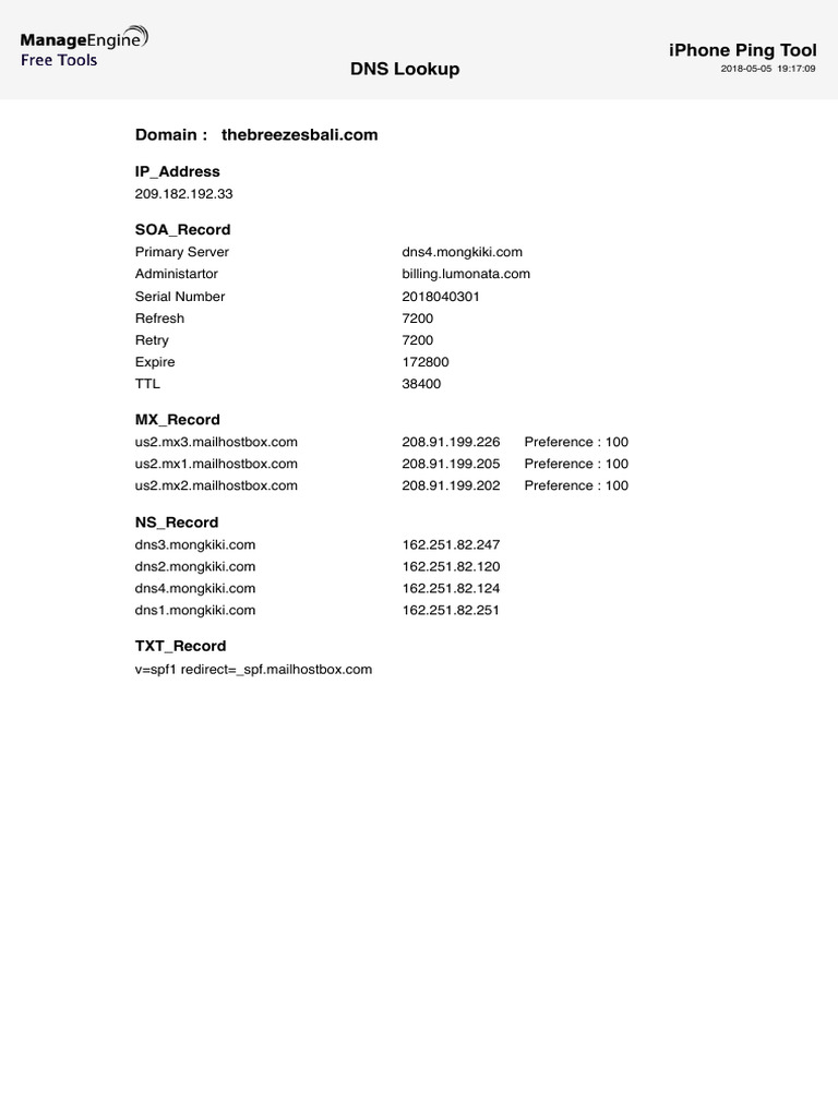 iPhone DNS Ping Tool Overview | PDF