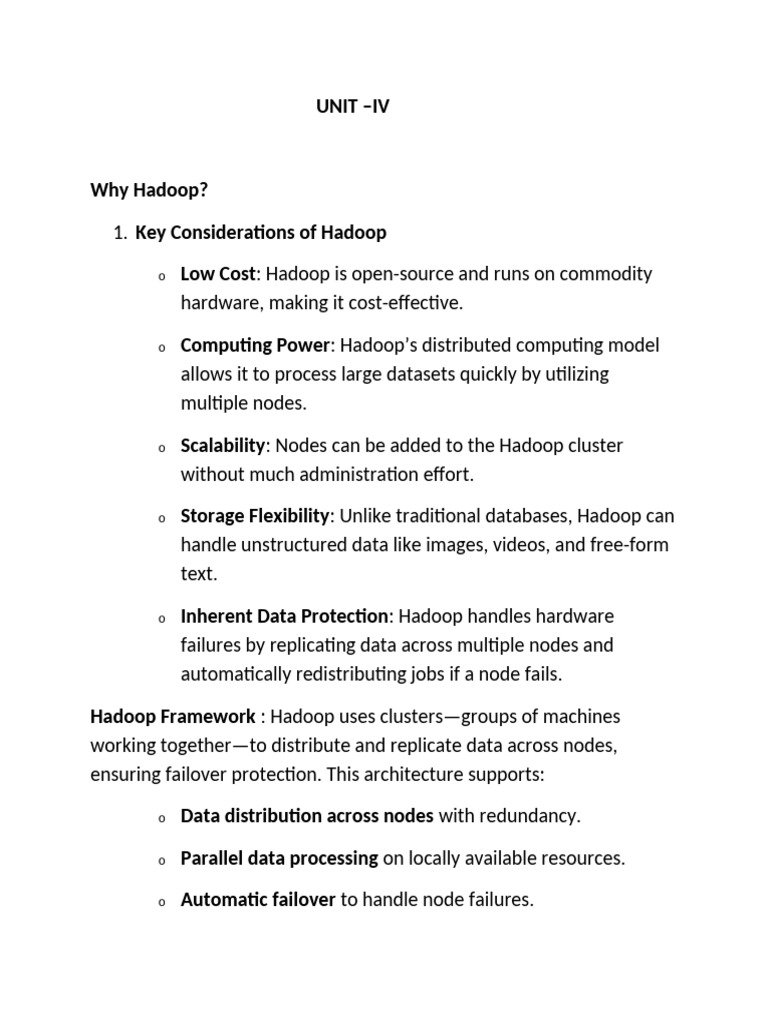 Bda Unit-Iv | PDF | Apache Hadoop | No Sql