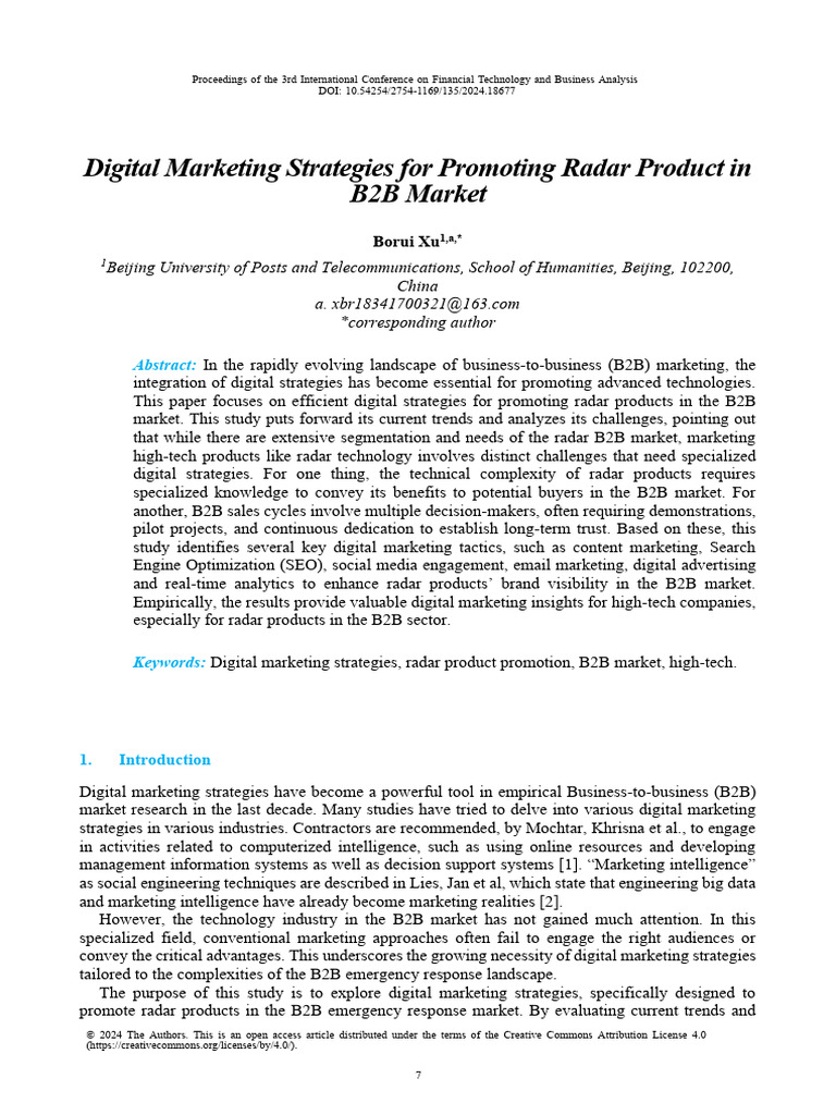 B2B Digital Marketing for Radar Products | PDF | Digital Marketing ...