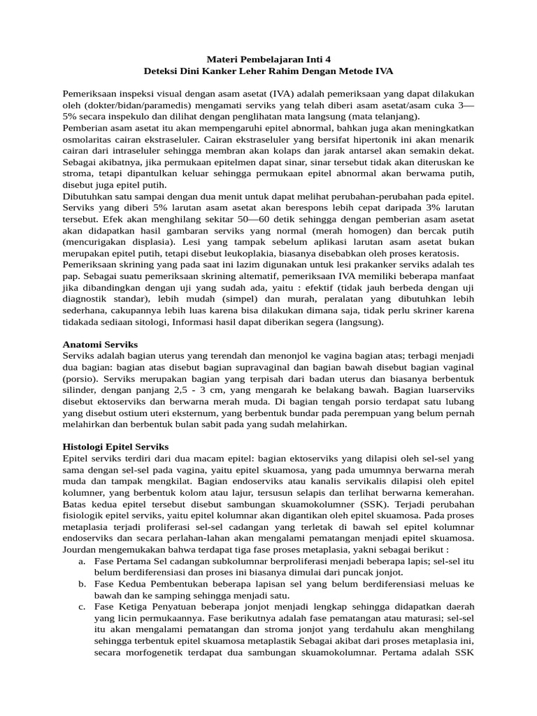 Contoh Hasil Tes IVA Kanker Serviks | PDF