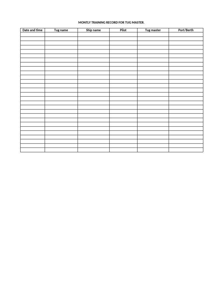 Training Record. | PDF