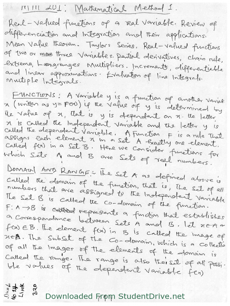 MTH 201 Mathematical Method | PDF